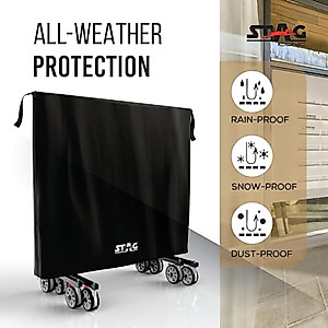 Stag Ping Pong 2 in 1Table Cover Fits Both Folding Tables & Flat Tables - Indoor & Outdoor (Black)…