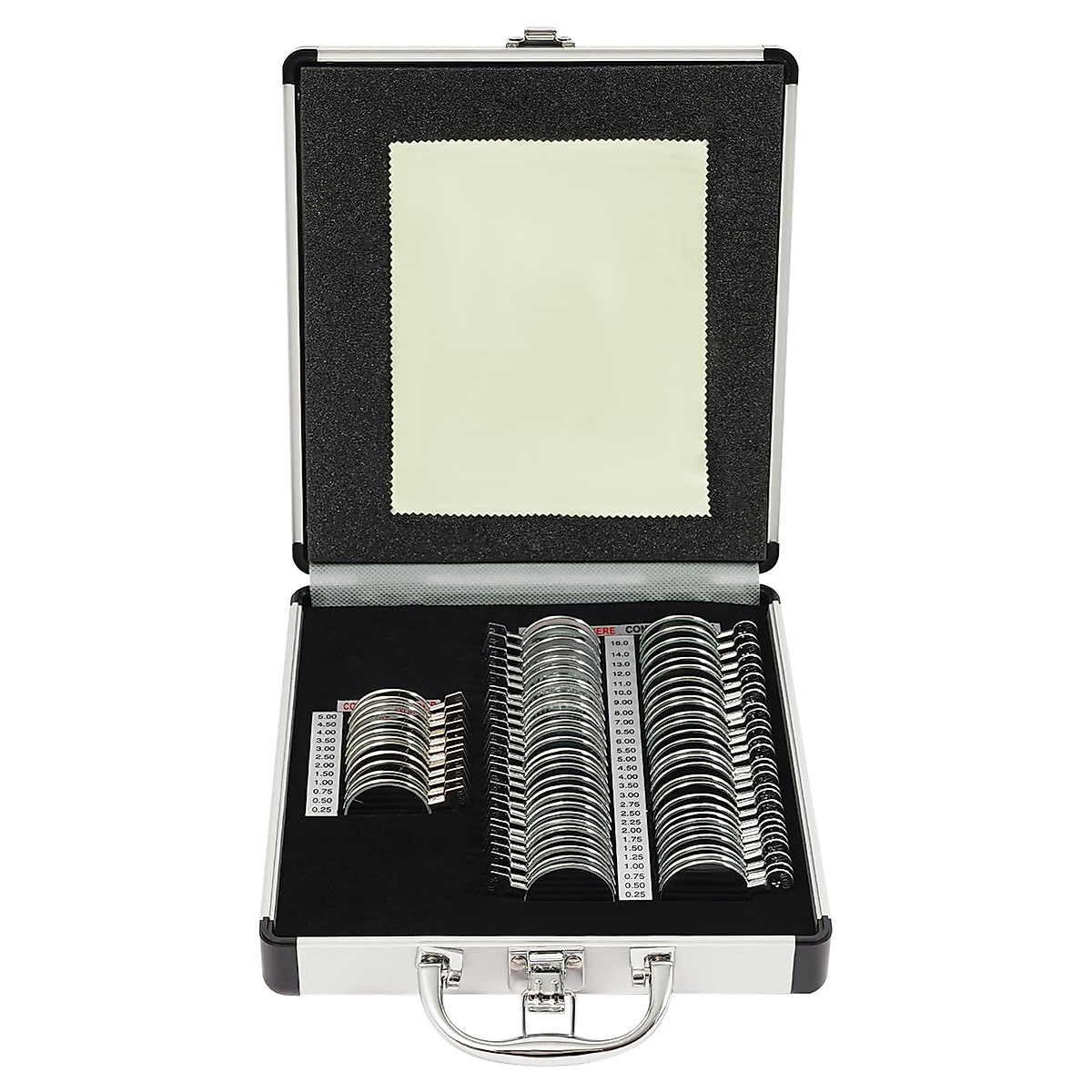 Trial Lens Set 68pcs Optical Trial Lens Set Professional Optometry Equipment, Metal Rim & Aluminium Case & Free Trial Frame, Precise Optical Lens Optometry Kit