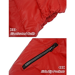 Happy Cherry Girls Boys Light Weight Down Vest Kids Packable Down Puffer Vest Waistcoat Winter Outerwear Red 11-12T