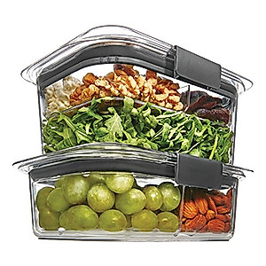 Rubbermaid Brilliance Food Storage Container, Salad and Snack Lunch Combo Kit, Clear, 9 Piece Set 1997843