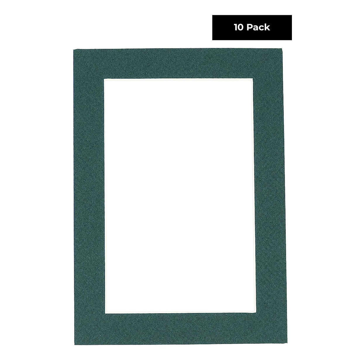Pack of TEN 16x20 Mats Bevel Cut for 13x16 Photos - Acid Free Forest Green Precut Matboards For Pictures, Photos, Framing - 4-ply Thickness