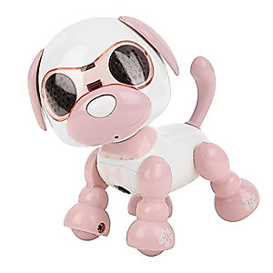 Robot Dog, Durable Safe Plastic Material Electronic Dog Toy, for Baby Kids(Smart Puppy Pink, Transparency)
