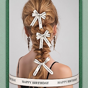 30 Yards 5/8 Inch Cotton Ribbon Happy Birthday Ribbon Craft Ribbon Birthday Ribbons for Gift Wrapping for Birthday Gifts Party Supplies Bow Making