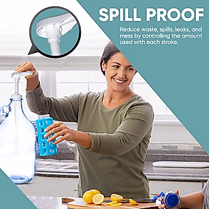 Gallon Pump Dispenser - for Plastic or Glass Bottles – Heavy-Duty Leak Proof for Commercial and Household Use - Plastic Pump for 1 Gallon Jug – Non-BPA Plastic (Pack of 6)