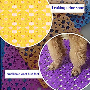 Newweic Rabbit Cage Mats - 4 Packs Plastic Cage Bottom Mat for Bunnies - Small Animal Feets Floor Pads Resting mats - for Dog Rabbits Guinea Pigs Playpen Pet Wire Cages (Grey)