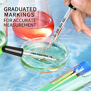 Teenitor 2Pack Eye Dropper Pipettes Dropper 1Ml Glass Droppers Pipette for Essential Oil, Eye droppers Medicine Dropper