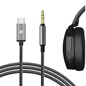 GEEKRIA Nylon Braided USB-C Digital to Audio Cable Compatible with Skullcandy HESH 3, HESH 2, Grind, Crusher EVO, Crusher Wireless Cable, Replacement Type-C Aux Audio Cord (6 ft / 1.7 m)