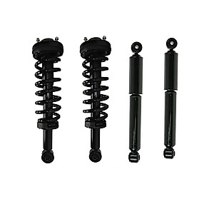DTA 70018 Full Set 2 Front Complete Struts with Springs and Mounts + 2 Rear Shocks 4-pc Set, (2WD ONLY) Compatible with 2004-2008 Ford F-150, 2006-2008 Lincoln Mark LT