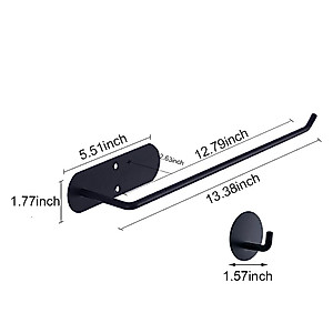 KSWLLO Paper Towel Holder Under Cabinet, Stick on Wall Paper Towel Stand, SUS304 Stainless Steel Space Saver Drill Paper Towel Holder for Kitchen, Bathroom, Cabinets