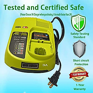 Anopiw Replace ryobi 18v Battery Charger P117 P118 P119 Dual Chemistry to Charge Ryobi Battery Lithium ion & Ni-cad Ni-Mh 12V 14.4V 18V Such as P100 P102 P102 P105 P107 P108…