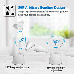 AIBAI Small Desk Lamp, Kids Desk Lamp with Pen Holder & Mobile Phone Stand, 3 Lighting Modes for Reading Kids Dorm& Mobile Phone Stand for Reading Dorm Home Office (White)