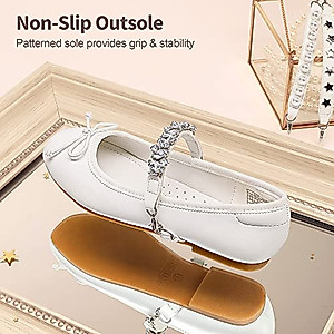DREAM PAIRS Girls Dress Shoes Fashion Bow Ballerina Flower Girl Ballet Flats SDFL2306K White 2 Little Kid