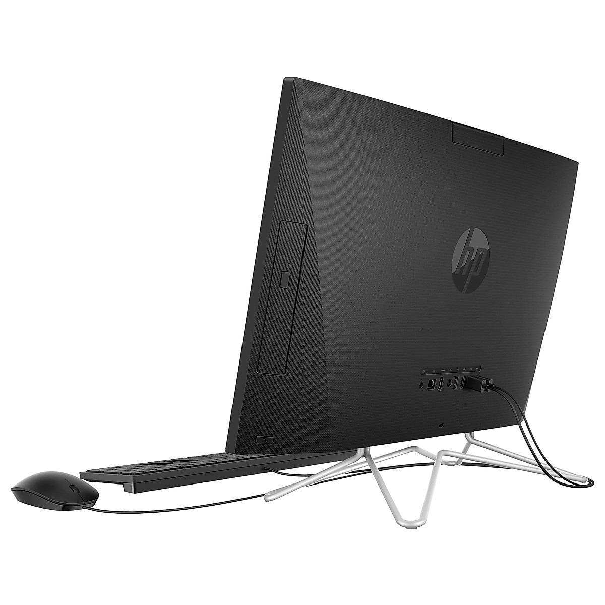 HP 2022 All-in-One Desktop, 23.8" FHD Display, Intel Core i5-1135G7, 8GB RAM, 256GB PCIe SSD + 1TB HDD, WiFi, DVD, HDMI, RJ-45, USB Wired Keyboard&Mouse, Webcam, Windows 11 Home, Black