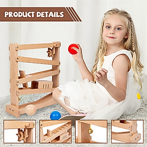 Adena Montessori Tracker Ball Drop Toys Wooden Toys for 1 2 3 Years Old Toddlers Montessori-Inspired Toys for Babies