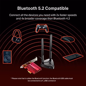 TP-Link WiFi 6 AX3000 PCIe WiFi Card (Archer TX3000E), Up to 2400Mbps, Bluetooth 5.2, 802.11AX Dual Band Wireless Adapter with MU-MIMO,OFDMA,Ultra-Low Latency, Supports Windows 11, 10 (64bit) only