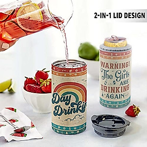 Macorner Can Cooler Drinking Gifts for Women - Stainless Steel Can Cooler for 12 oz & 16 oz Regular or Slim Cans & Bottles - Funny Gifts Idea for Girls Drinking Lovers - Wall Vacuum Insulated Cooler