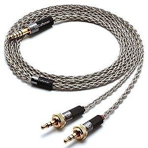 GUCraftsman 6N Single Crystal Silver Upgrade Headphones Cable 4Pin XLR/2.5mm/4.4mm Balance Headphone Upgrade Cable for Sony MDR-Z7 MDR-Z7M2 MDR-Z1R (4.4mm Plug)