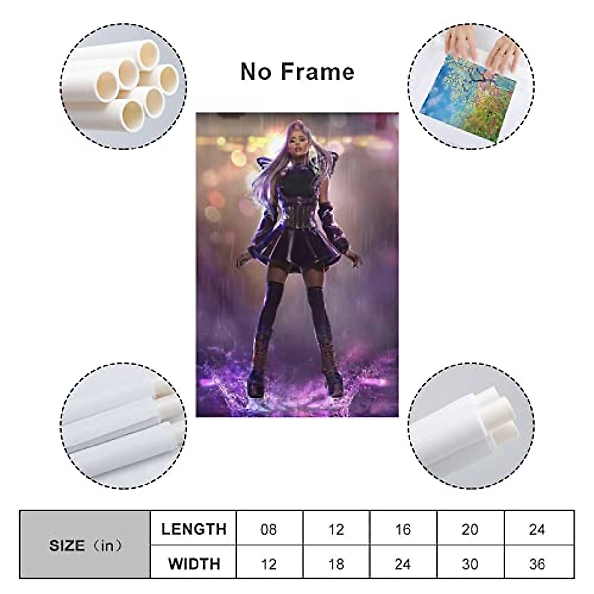 BIVEE Ariana Singer Grande Poster 08x12inch(20x30cm) Decorative Painting Canvas Wall Art Living Room Posters And Prints Unframed Wall Art Gifts Decor