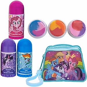 My Little Pony – Townley Girl Plant Based 3 Pcs Flavoured Swirl Lip Balm & Micro Keychain Bag Makeup Cosmetic Set for Kids and Girls, Ages 3+ Perfect for Parties, Sleepovers & Makeovers