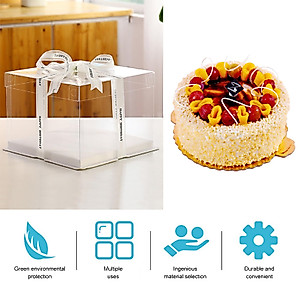 Cabilock 1pc Containers with Lids Cake Holder with Lid Candy Containers Disposable Cake Wedding Cake Stand Portable Pastry Container Cupcake Container Baby Tool Belt Fully Transparent