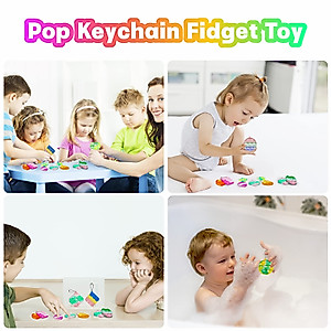 Fidget Toys for Kids Sensory Toys Party Favors 12 Pcs Mini Pop Keychain Its Autism Toddler Toys 3 Shape Stress Relief Kids Toys Fidgets for Boys Girls Pop Stress Toys It Classroom Prizes