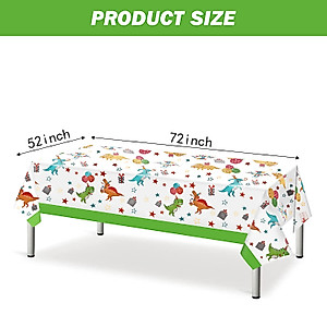 JHkim 2 Pack Dinosaur Graduation Tablecloths, Dinosaur Table Cover for Birthday, Dino Themed Party Decorations Supplies Kindergarten Preschool Grad, Party Table Cloths for Kids Boy, 52" X 87"