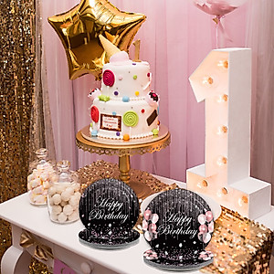 chiazllta 96 Pcs Black Rose Gold Party Disposable Paper Plate and Napkins Pink Rose Gold Birthday Party Table Decoration Supplies Pink Glitter Party Paper Plate Napkin Fork for Party Favors 24 Guests