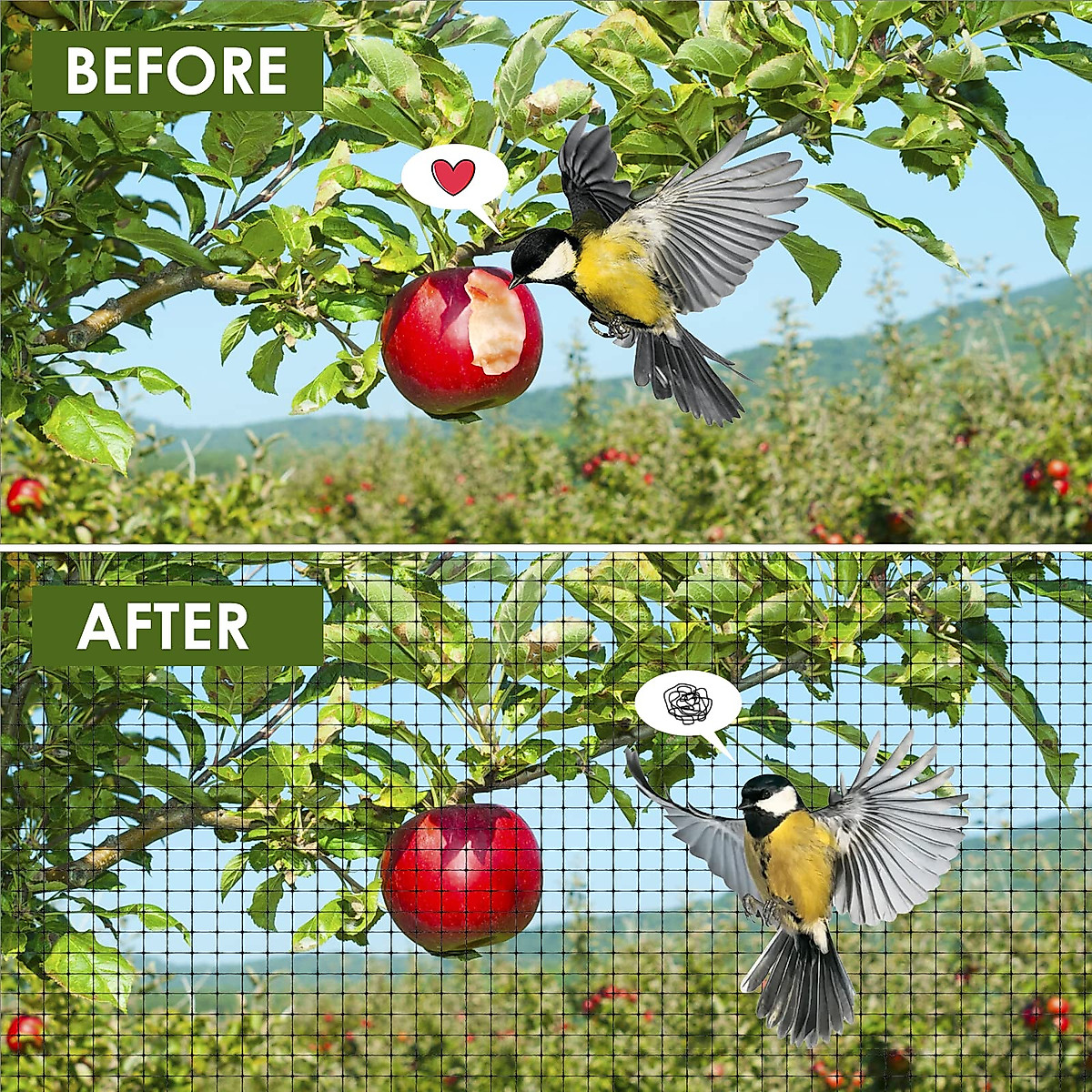 Bird Netting for Garden,7x100 Feet Fruit Tree Netting for Squirrels and Birds,Bird Netting for Garden Netting Mesh,Deer Netting for Plants Netting for Squirrels