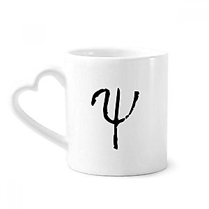 Greek Alphabet Psi Black silhouette Mug Coffee Ceramic Drinkware Glass Heart Cup