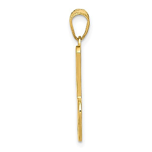 14K Yellow Gold Dainty Letter J Initial Name Monogram Necklace Charm Pendant Only