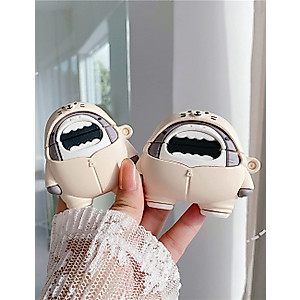 Funny Case Compatible with Apple AirPods Pro Anime Cool Kawaii Food Cover Silicone Shell Anti-Fall Cases for AirPods Pro 2019 with The Carabiner for Men Women (AirPods Pro, Cute Shark)