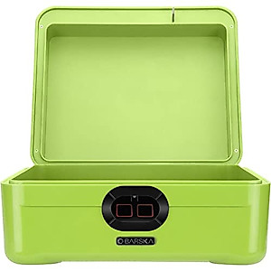 Barska AX12458 iBox Dual Biometric Secure Device Lock Box Security Safe, Green, Standard