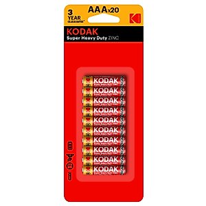 KODAK K3AHZ-20 30937765 Extra Heavy-Duty Carbon Zinc Batteries (AAA; 20 pk)