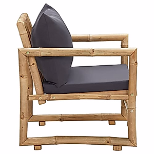 VRAXO Patio Chairs with Cushions 2 pcs Bamboo,Outdoor Chairs-47.08lbs