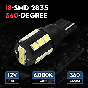 VEHICODE 921 LED Bulb RV Interior White 912 922 906 194 T10 Wedge Base Dome Light 12V Replacement for Camper Trailer Cargo Marine T15 Car Reverse T5 Landscape Outdoor Lamp (20 Pack)