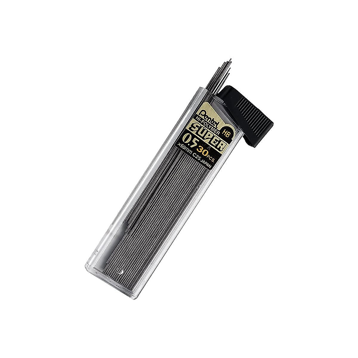 Pentel® Super Hi-Polymer® Leads, 0.5 mm, HB, 30 Leads Per Tube, Pack Of 3 Tubes