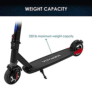 Voyager Proton Foldable Electric Scooter with LCD Display, LED Headlight and Light Strip, 15 MPH Max Speed, Long Range Battery Up to 6 Miles