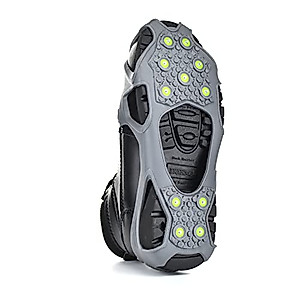 Winter Walking Easy Spike Ice Cleat, Lightweight Industrial Strength Traction Aid for Walking on Snow and Ice, Size Large (1 Pair)