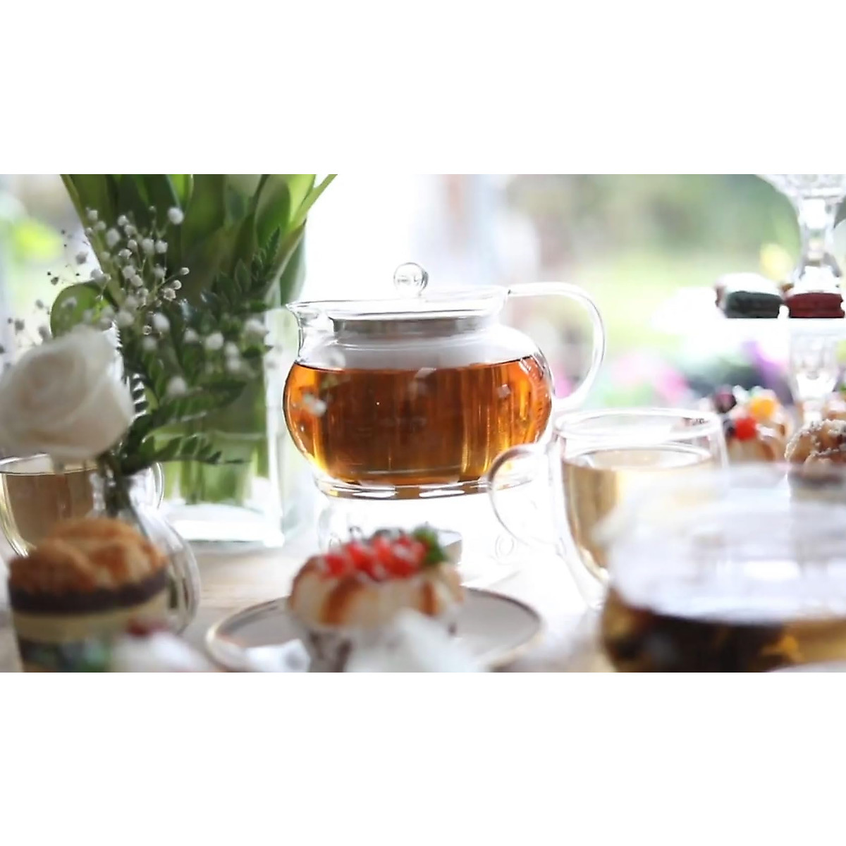 Teabloom Kyoto 2-in-1 Tea Kettle/Tea Maker – Heatproof Glass Teapot with Removable Loose Tea Filter – Tea Connoisseur's Choice