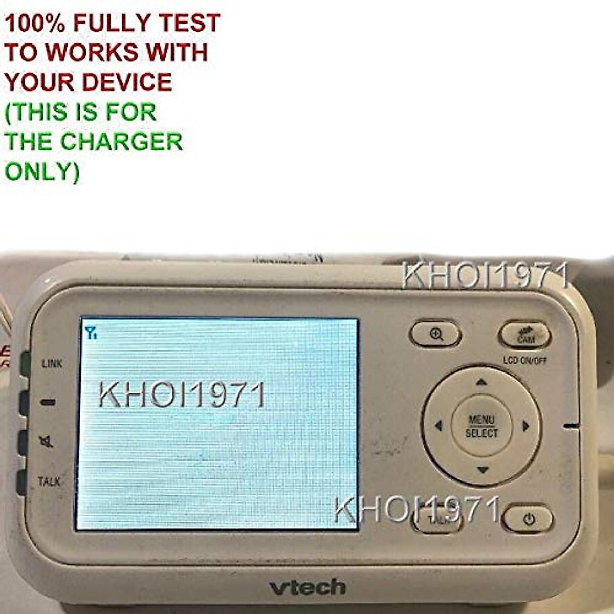 KHOI1971 Wall Charger AC Adapter Power Cable Cord Compatible with VM3252-2 VM3252 VTech Digital Video Baby Monitor 2.8-in. LCD Charger AC Adapter NOT Created or Sold by VTECH