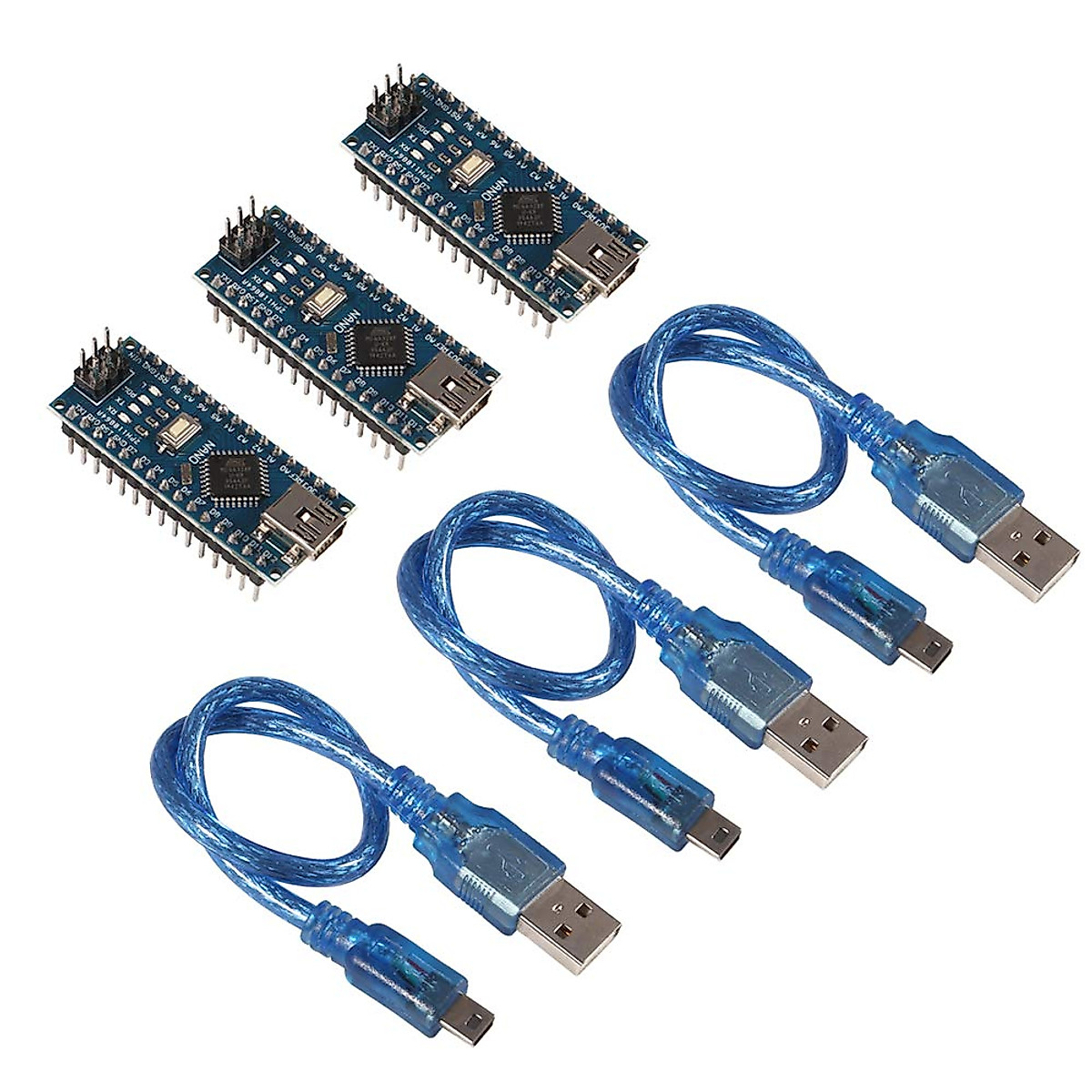 AITRIP 3pcs for Arduino Mini Nano V3.0 ATmega328P 5V 16M Micro Controller Board Module with 3pcs USB Cable Compatible with Arduino IDE