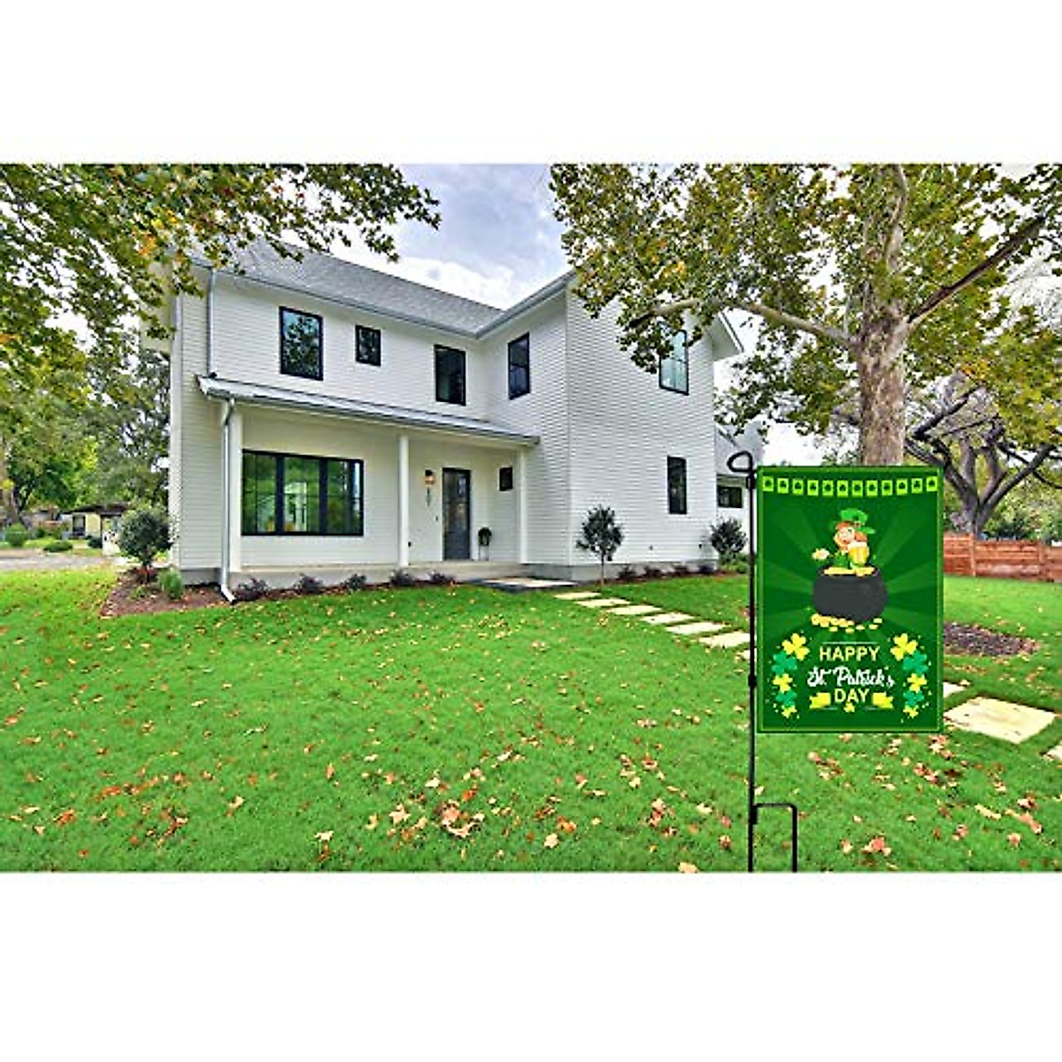 St Patrick's Day Garden Flag,Shamrock/Beer St Patricks Flag 12.5 x 18 Inch Double-Sided Display 2 Layer Burlap for Garden and Home Decorations