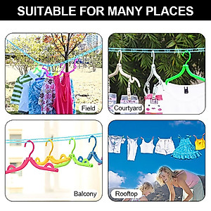 Gouccpu Nylon 2 Pack 13.5ft/8m Clothesline, Portable Windproof Non-Slip Laundry Drying Hanger Rope, Travel Clothes Line with Adjustable Length for Home Hotel Camping Outdoor Indoor Use