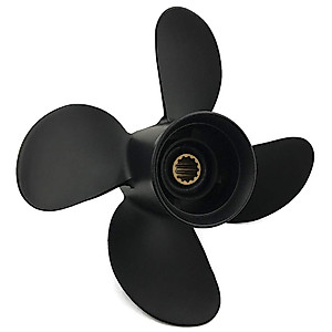ARKDOZA 4 Blade Aluminum Propeller for Suzuki 35-65HP Outboards RH (10.2 (dia) x 14 (pitch))
