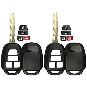 KeylessOption Keyless Entry Remote Uncut Car Blank Key Blade Case Fob Shell for Toyota Camry Scion HYQ12BDM (Pack of 2)