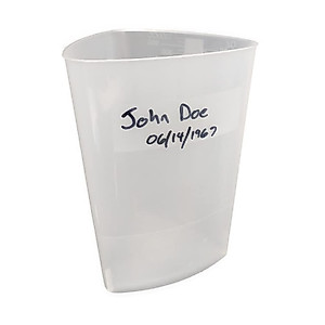 Plastic Graduated Triangular Intake Output Container [5 Pack] 32 Ounce Three-Sided Translucent Laboratory Beaker for Measuring and Mixing - Clear Markings in oz and cc - for Specimen, Paint and Epoxy