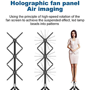 3D hologram fan-19.6in 1080PX Hi-Resolution 576 HD LED beads hologram fan-Holographic Video Advertising Projector Support real-time screen casting+splicing+Bluetooth audio+APP (A-P50)