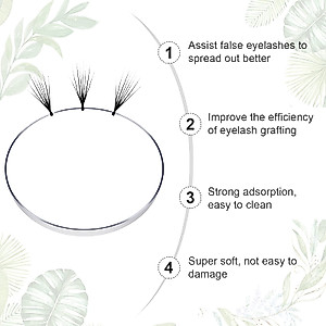 Maitys 6 Pieces Eyelash Extension Pad Silicone Pads for Lashes Reusable Adhesive Silicone False Eyelash Extension Holder Pads for Loose Lash Grafting Gasket Pallet(Clear)