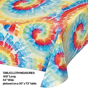 Tie Dye Swirl Plastic Tablecloth, 1 ct