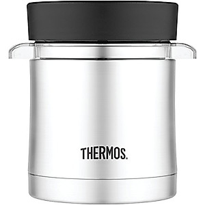 Thermos Food Jar with Microwavable Container, 12-Ounce, Stainless Steel